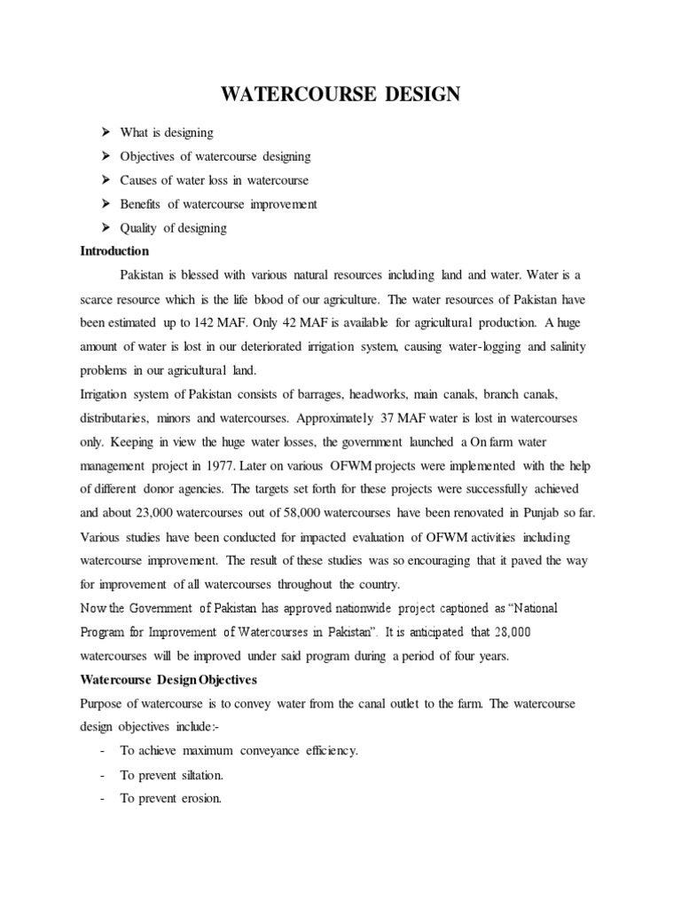 Watercourse Design | PDF | Soil Mechanics | Soil