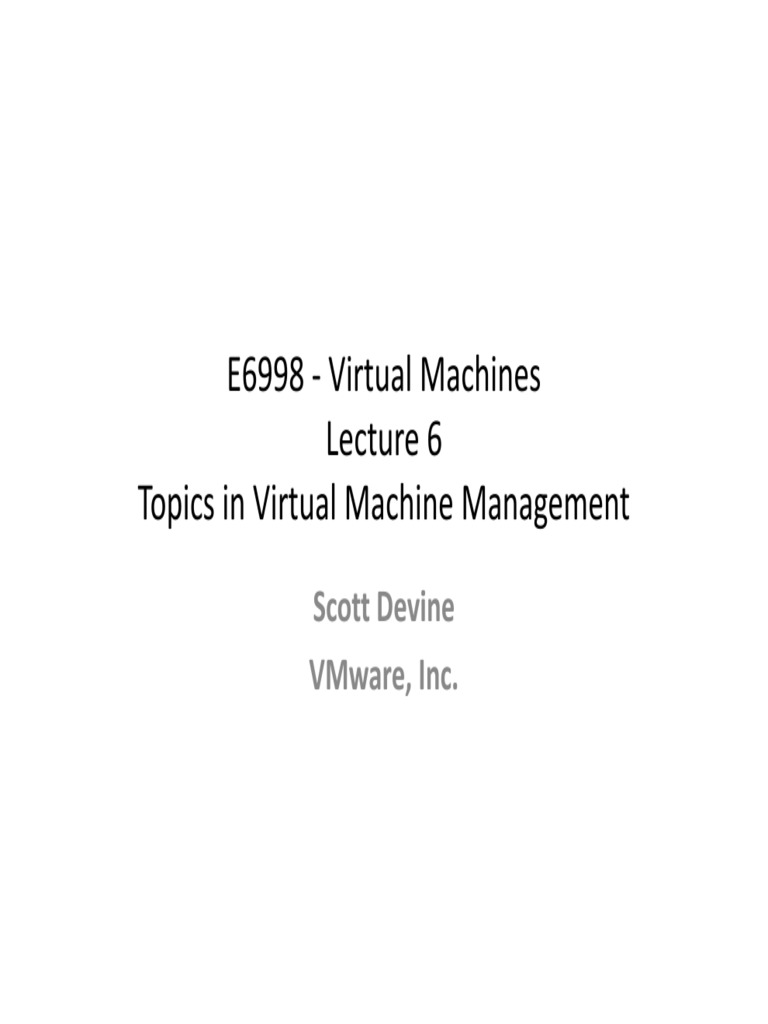 Lecture6 1 | PDF | Virtual Machine | Virtualization