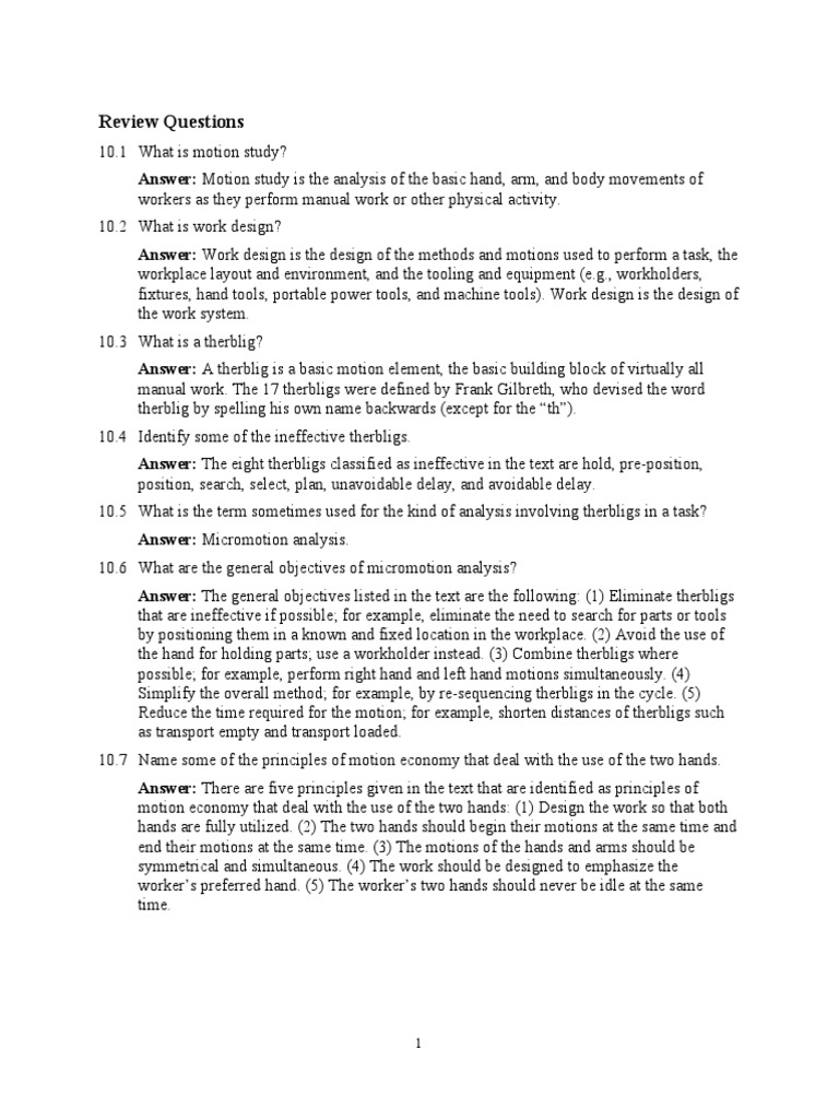 Motion Study and Therbligs Guide | PDF
