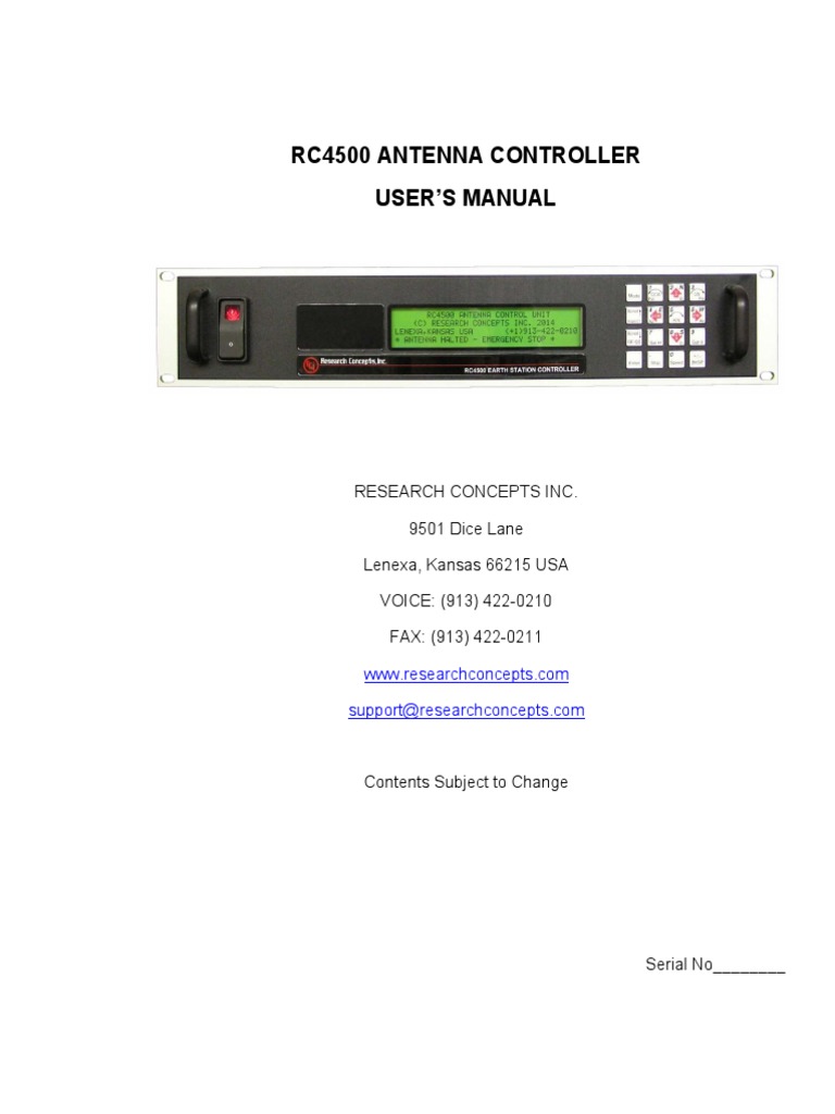 RC4500 Manual | PDF | Antenna (Radio) | Computing