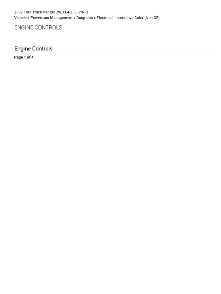 Ford Ranger 2WD L4 Engine Controls Diagram | PDF | Engines | Throttle