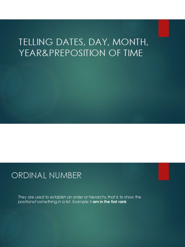 A Comprehensive Guide to Telling Time, Dates, Days, Months and Years | PDF