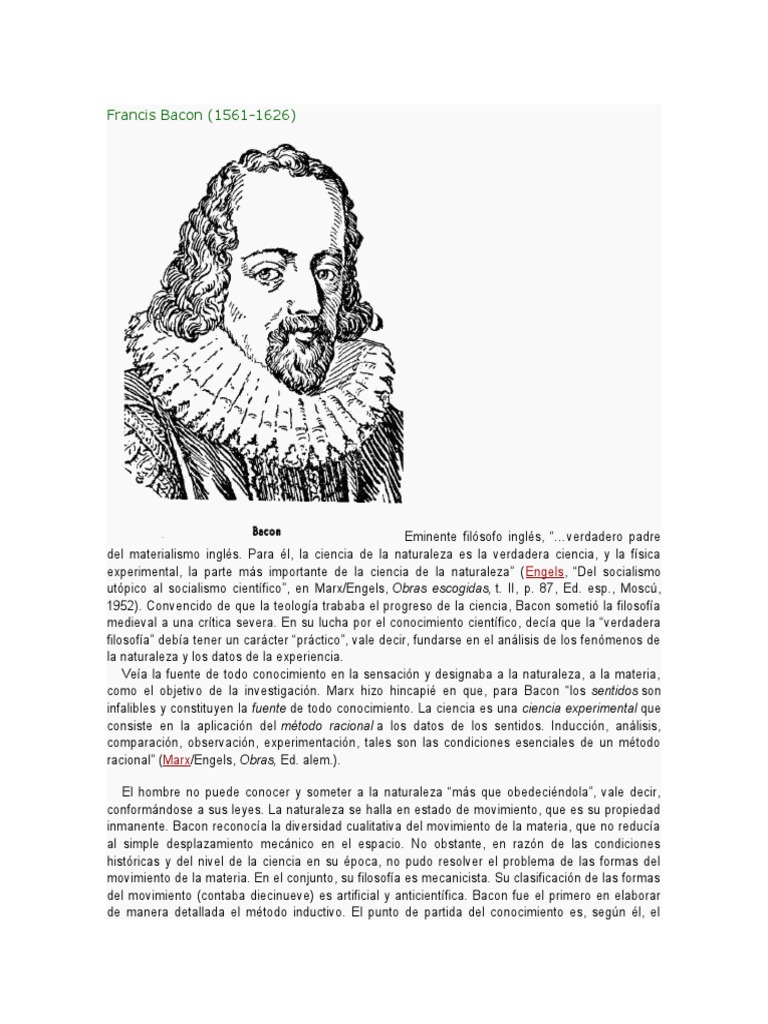 Francis Bacon y el Método Científico | PDF | Francis Bacon | Materialismo