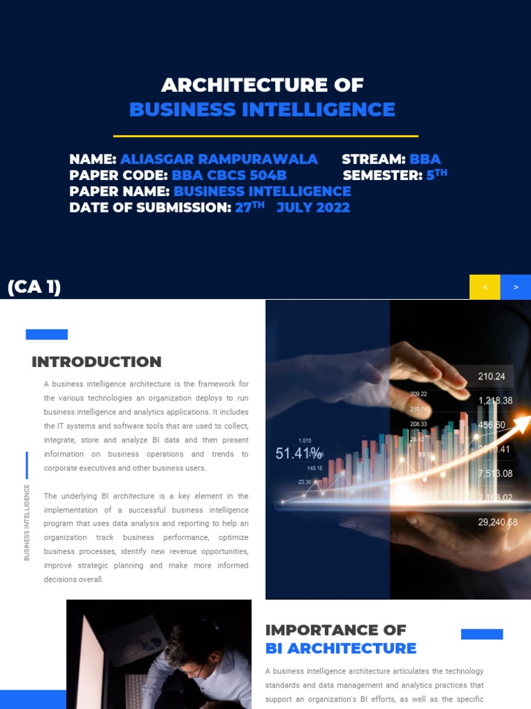 Architecture of Business Intelligence | PDF