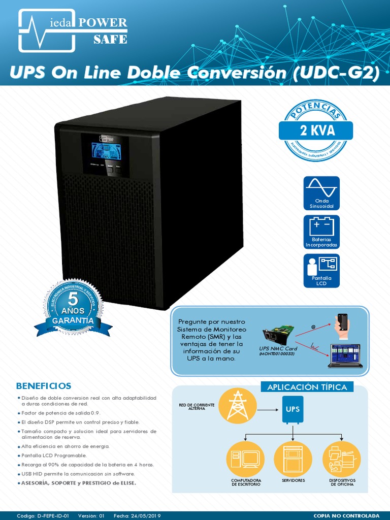 03 D FEPE ID 01 UPS Torre Serie UDC 2kVA G2 - Ieda PowerSafe | PDF | Servidor (Computación ...