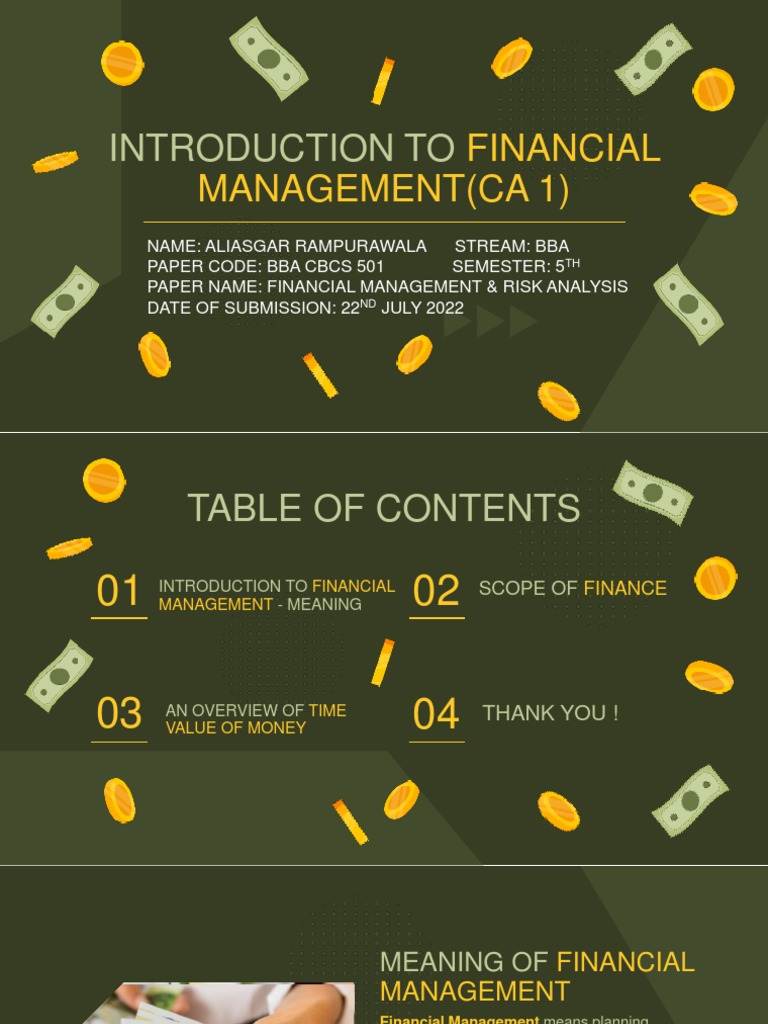 Financial Management & Risk Analysis | PDF | Interest | Time Value Of Money