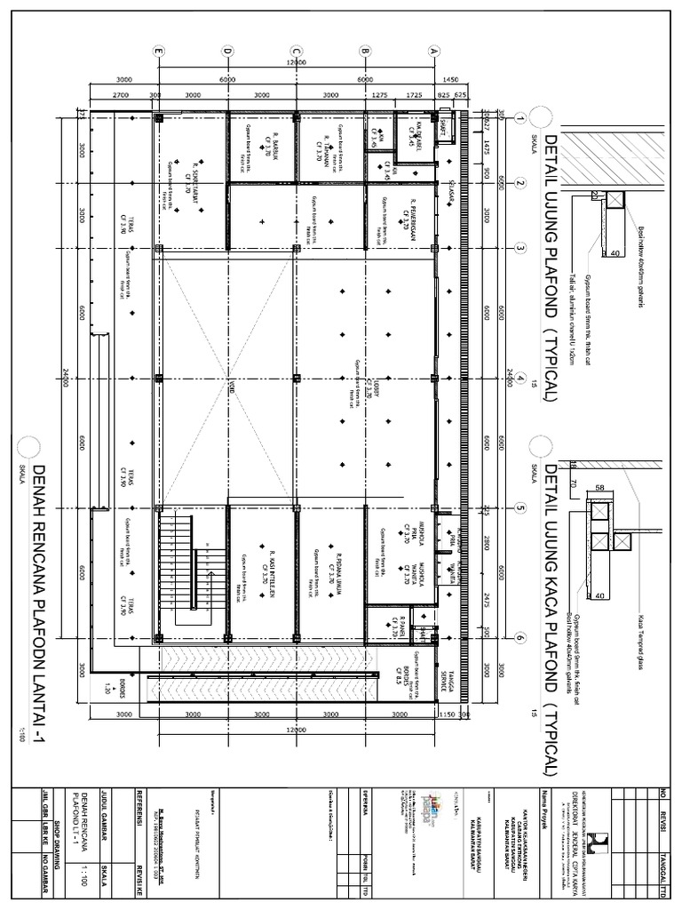 Denah Rencana Plafond lt-1 Gedung Kejaksaan | PDF