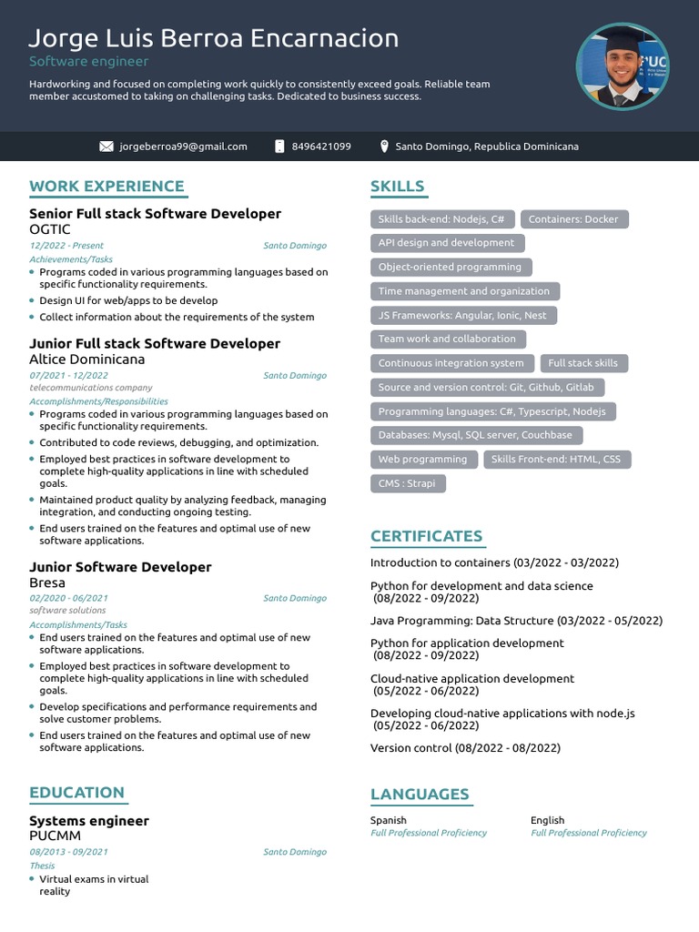 Jorge's Resume - en | PDF | Computer Programming | Software