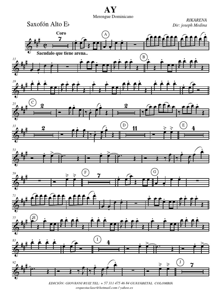 Rikarena - Ay - 001 Saxofón Alto Eb | PDF