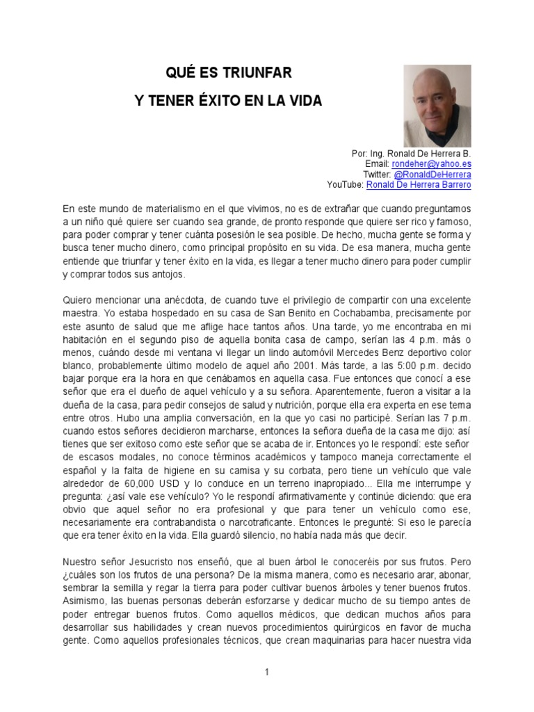 Qué Es Triunfar y Tener Éxito en La Vida | PDF | Democracia ...