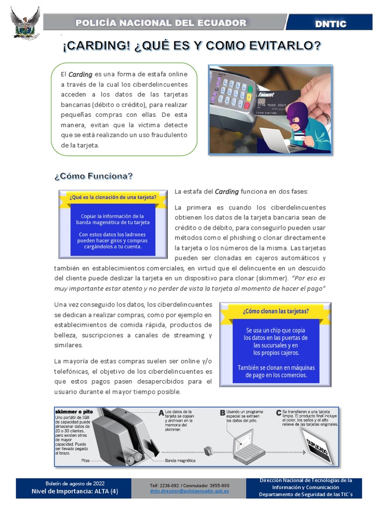 PN - Boletin Que Es El Carding y Como - Protegernos | PDF ...