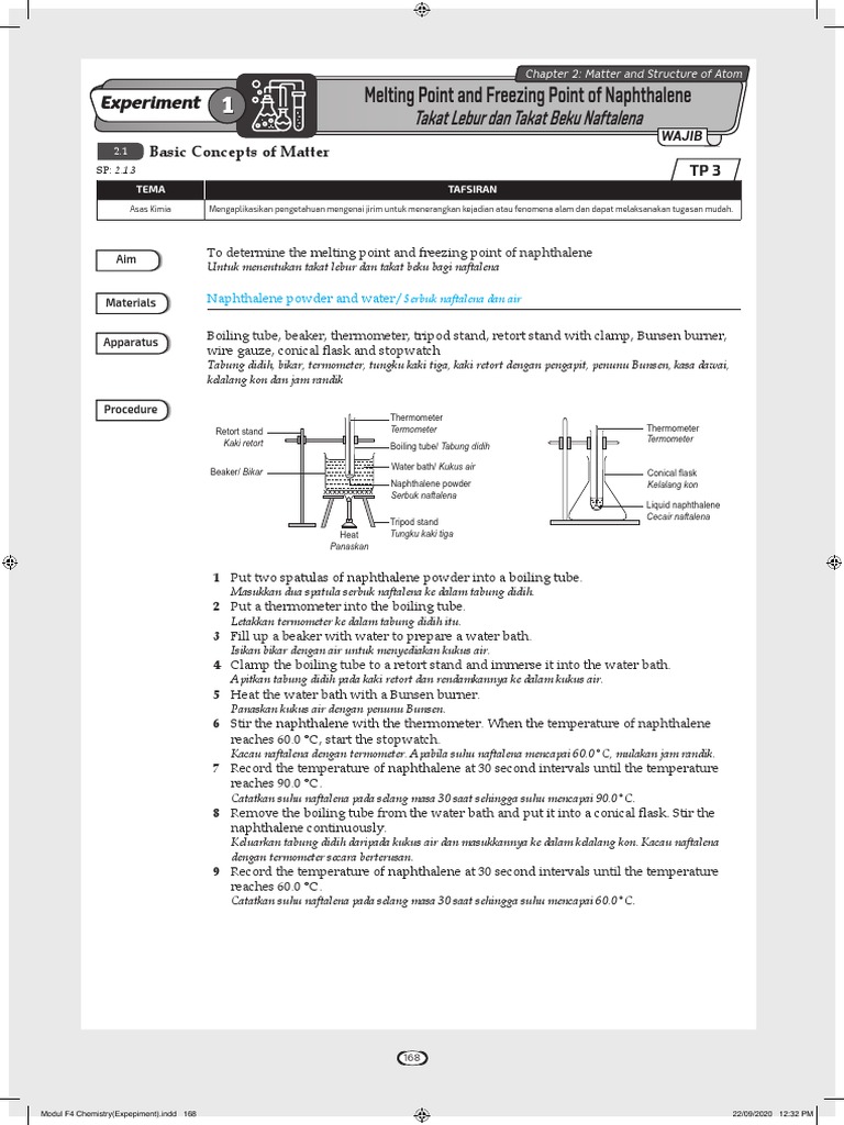 Eksperimen 2.2 Takat Lebur Dan Takat Beku Naftalena 30 Mac | PDF