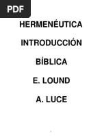 Hermeneutica, Introducción Biblica - E - Lund y A. Luce | PDF | Biblia | Cristo (título)