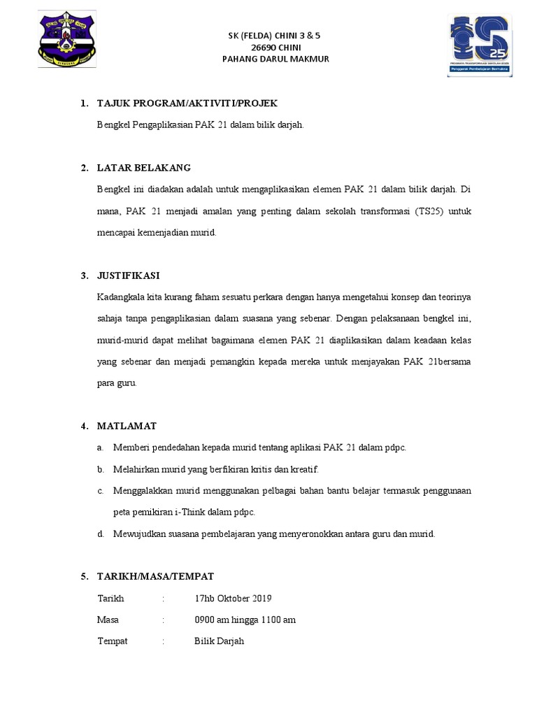 Aplikasi Pak 21 Dalam PDPC SKCT01 | PDF