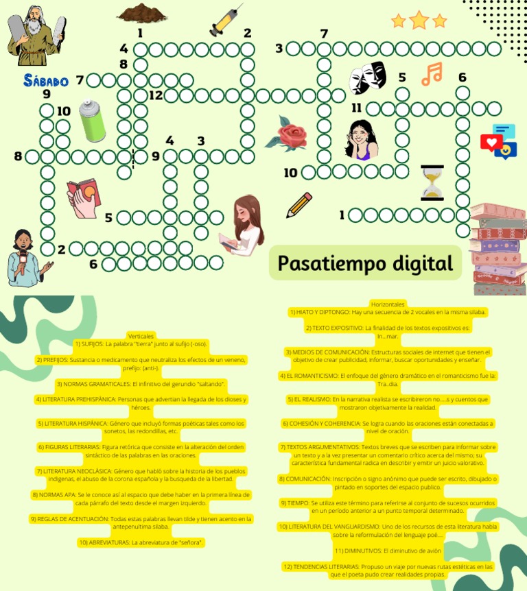 Pasatiempo Digital-Crucigrama | PDF | Lingüística | Comunicación humana