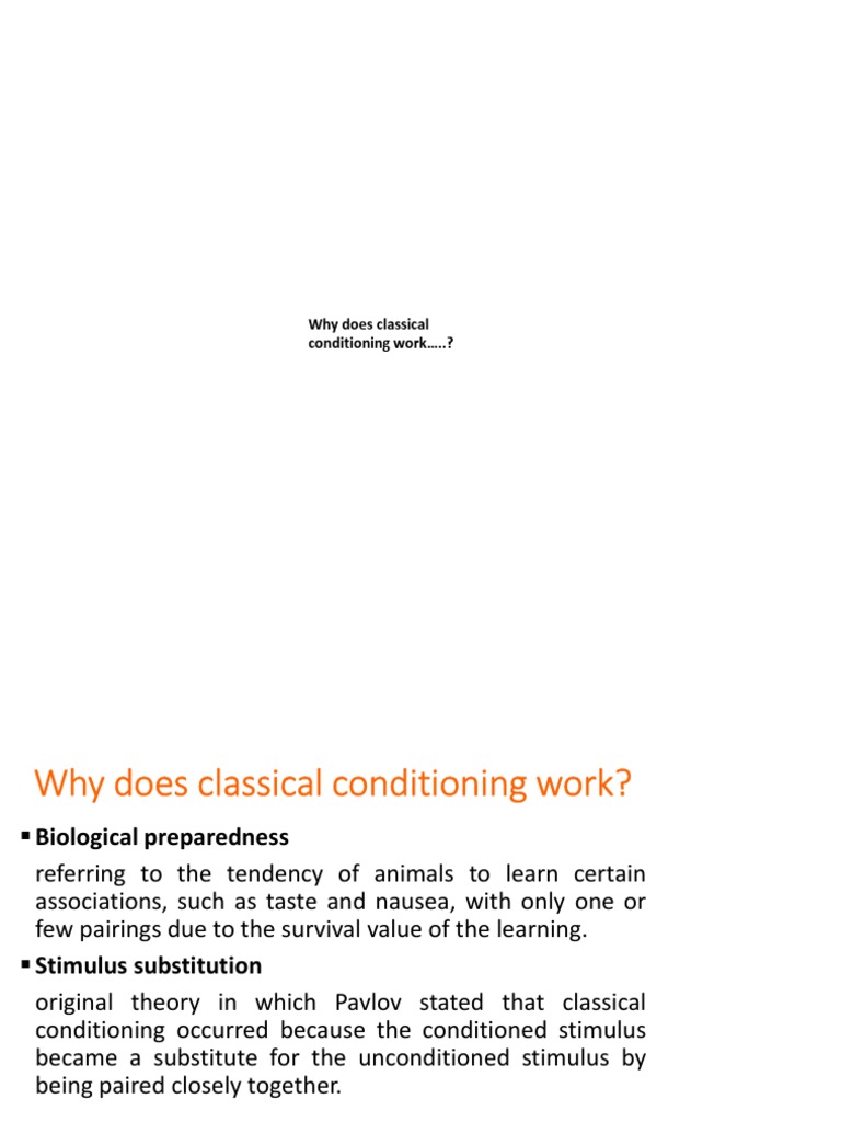 Why Does Classical Conditioning Work | PDF