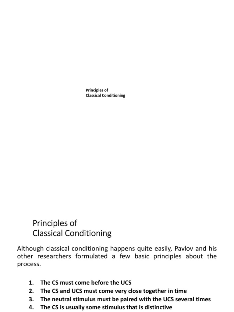 Key Principles of Classical Conditioning | PDF