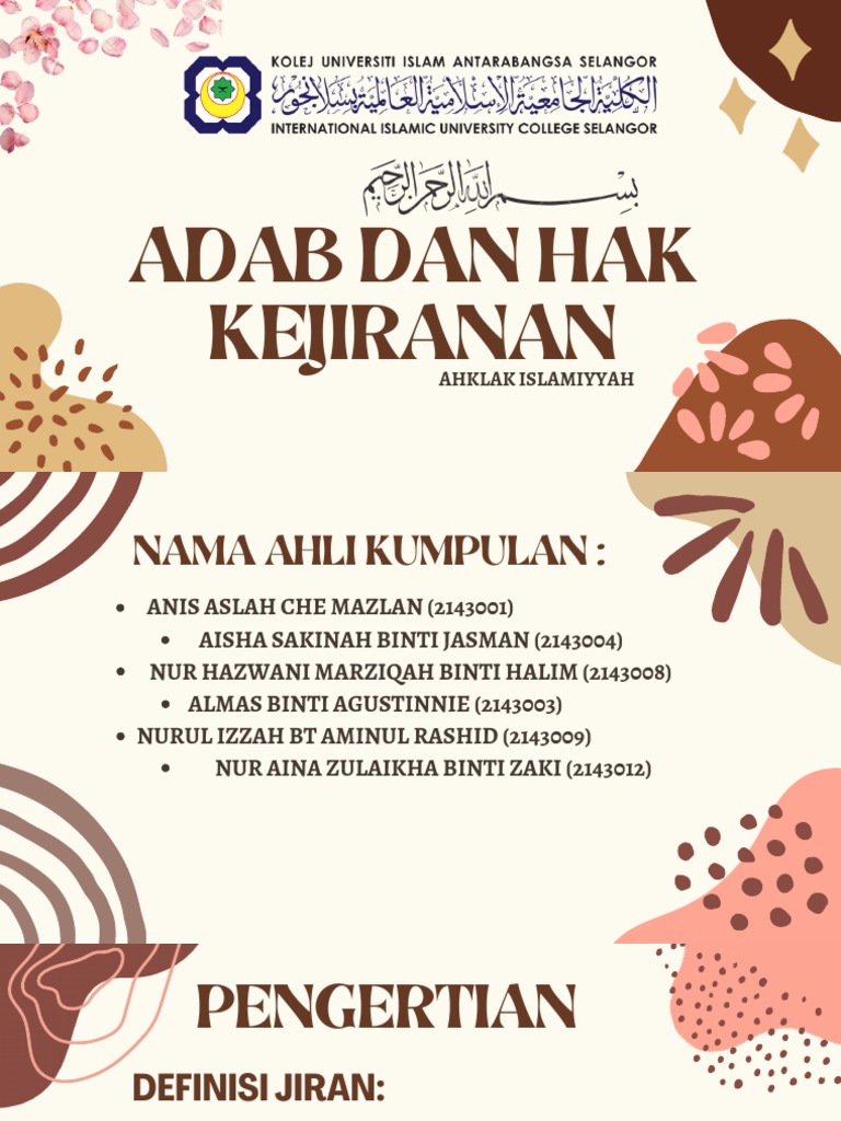 Adab Berjiran Dan Hak Kejiranan | PDF