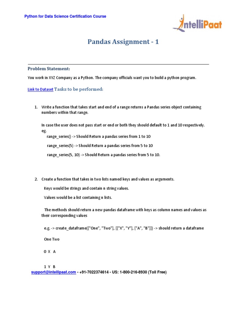Module 5 Pandas Assignment Updated | PDF Module 5 Pandas Assignment Updated | PDF