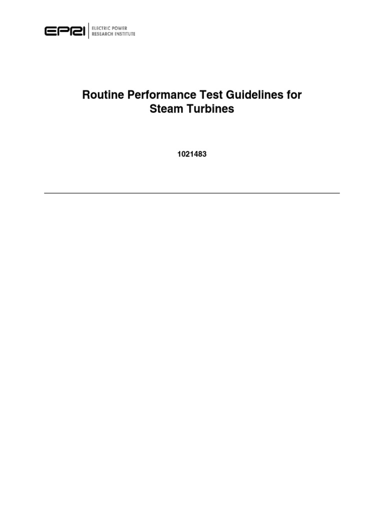 Routine Performance Test Guidelines For Steam Turbines | PDF ...