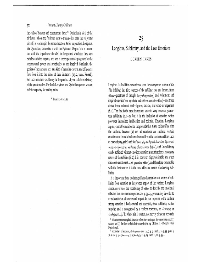 Longinus on Sublimity and Emotion | PDF | Emotions | Rhetoric