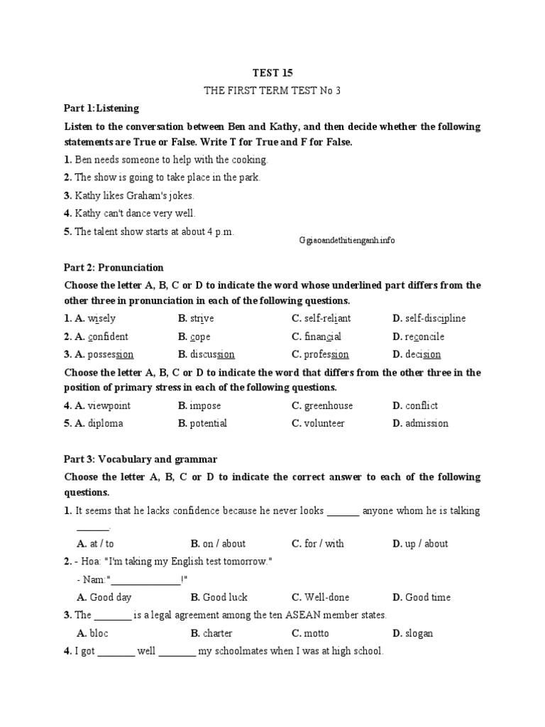 TEST 15 - THE FIRST TERM TEST No 3 | PDF | Earth | Greenhouse Effect