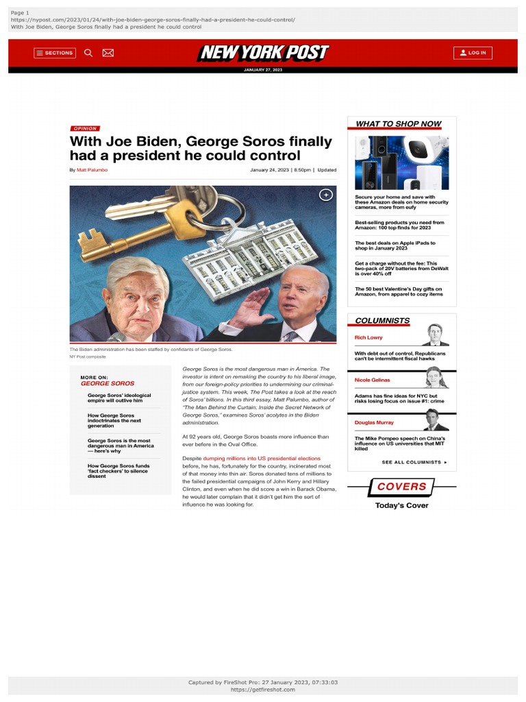 With Joe Biden, George Soros Finally Had A President He Could Control ...