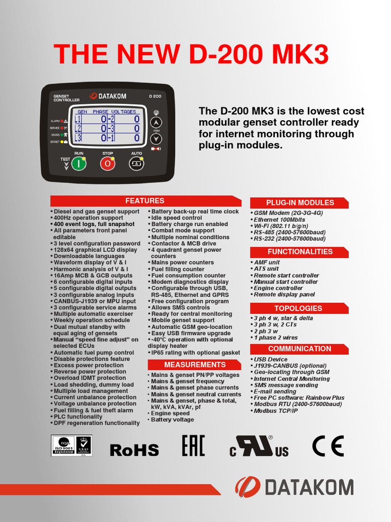 200 MK3 Data | PDF | Mains Electricity | Alternating Current
