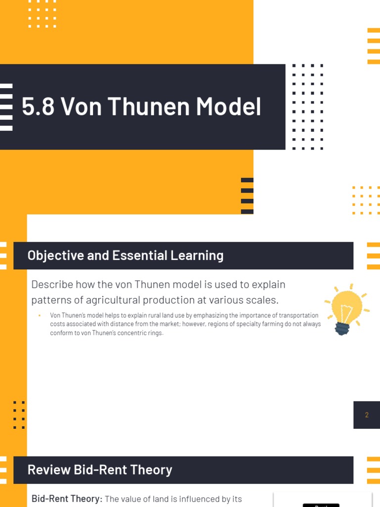 5.8 Von Thunen Model | PDF | Agriculture | Market (Economics)