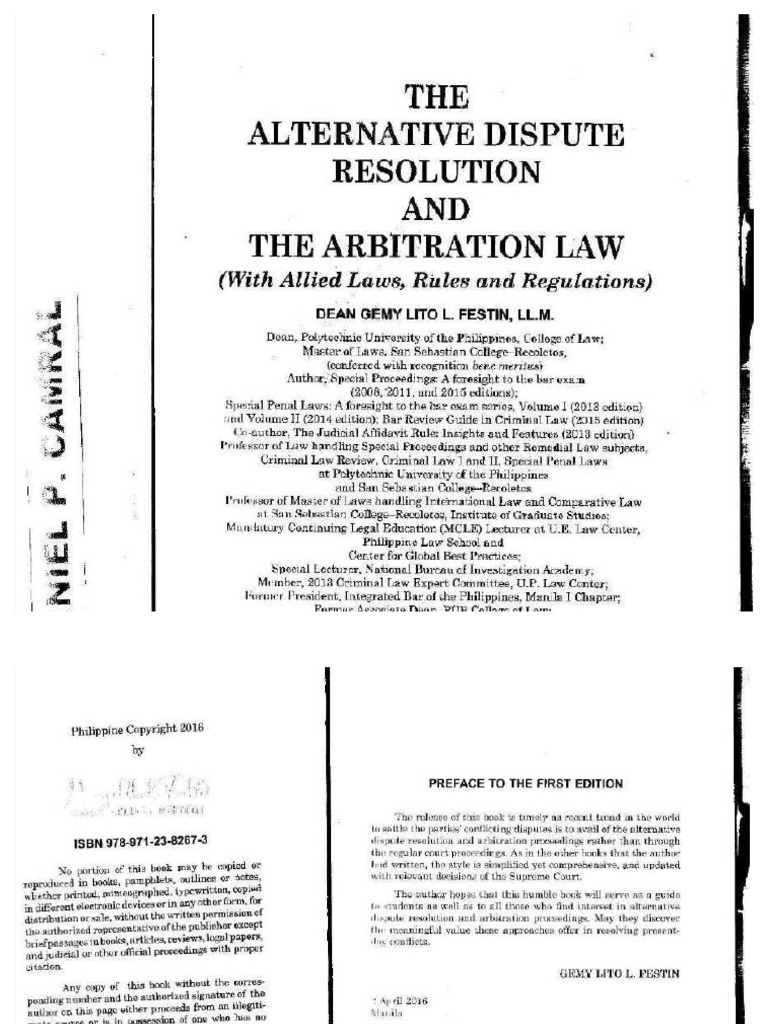 Alternative Dispute Resolution by Festin 2016 | PDF | Mediation | Alternative Dispute Resolution