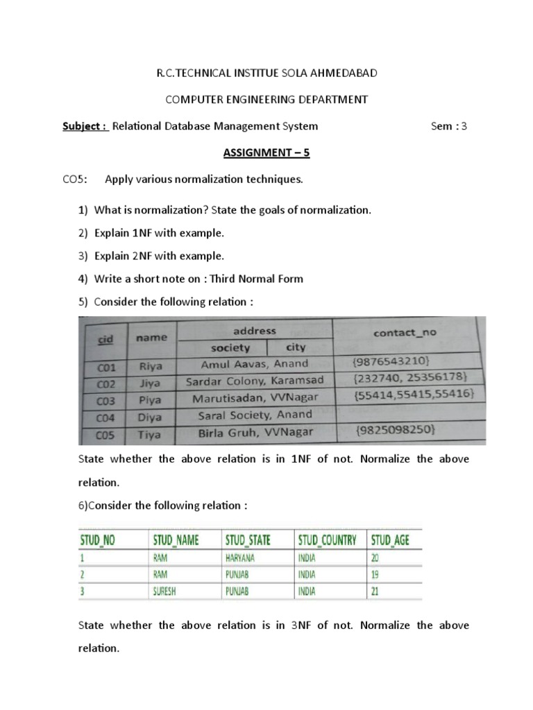 Rdbms Assignment5 Pdf 6266