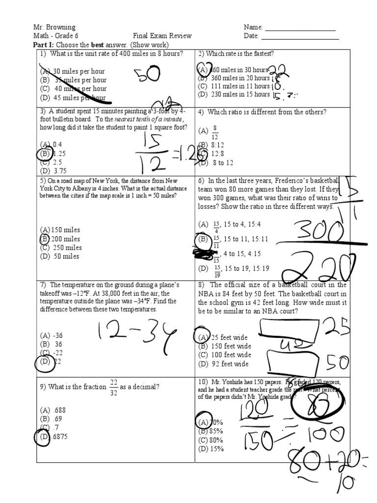 Final - Grade 6 - 2022 - Review | PDF