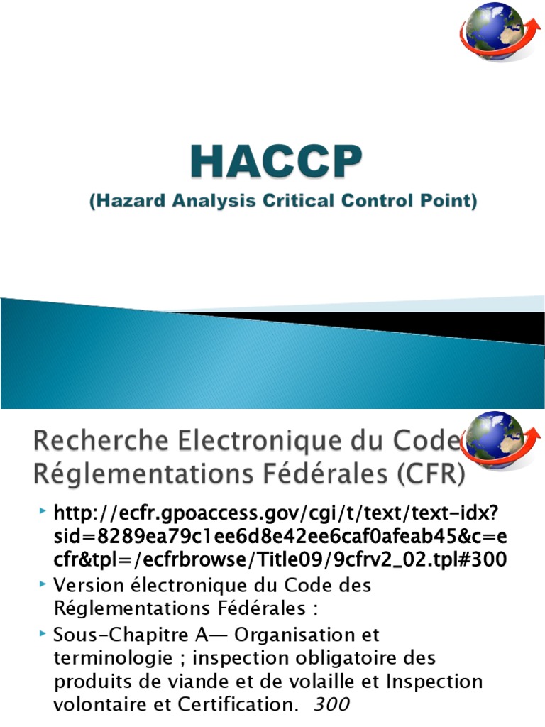 Presentation Haccp FR | PDF | Analyse des dangers et points critiques pour leur maîtrise
