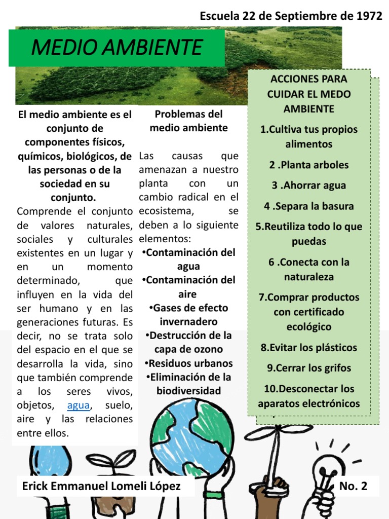 Cuidado del medio ambiente: Problemas y acciones para preservarlo | PDF ...