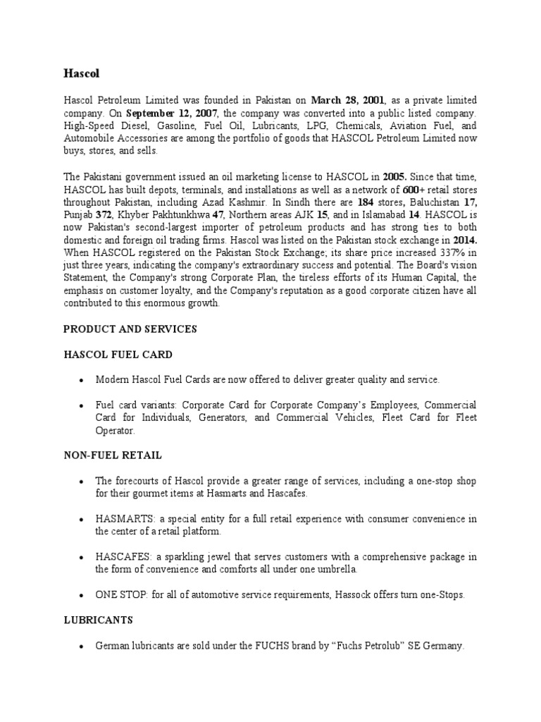 Supply Chain of Hascol | PDF | Oil Refinery | Petroleum