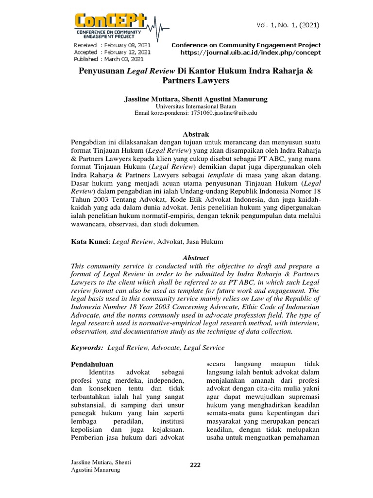 Penyusunan Legal Review | PDF