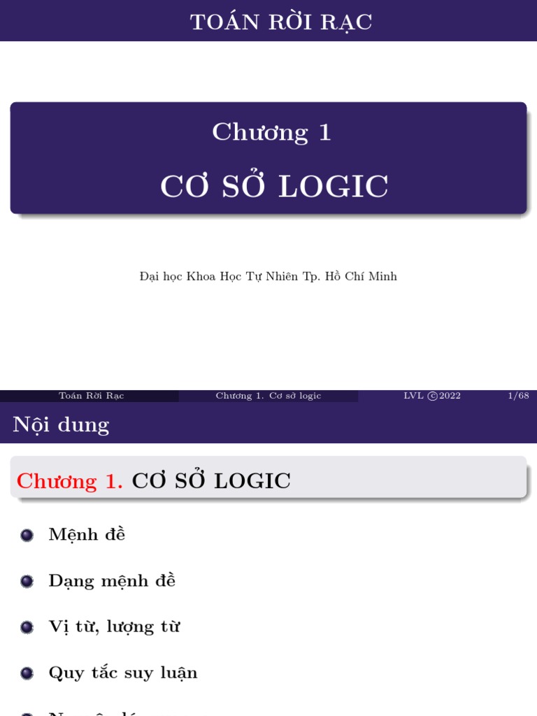 Chuong 1 - Co So Logic | PDF