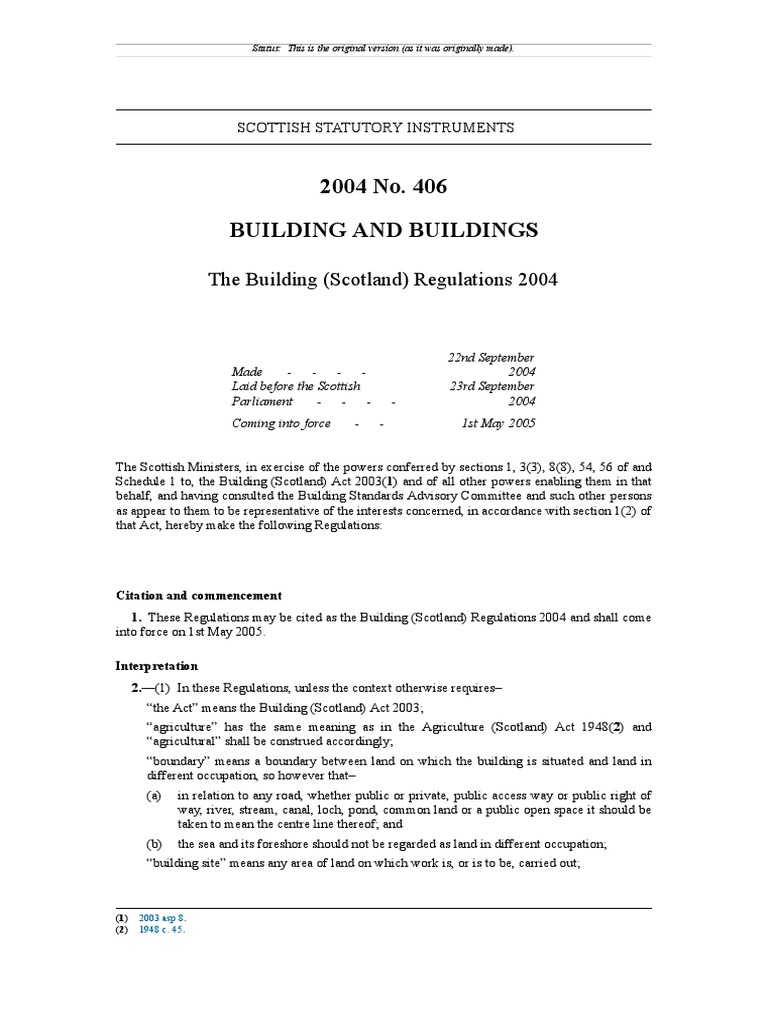 Building (Scotland) Regulations 2004 | PDF | Sewage Treatment | Water ...