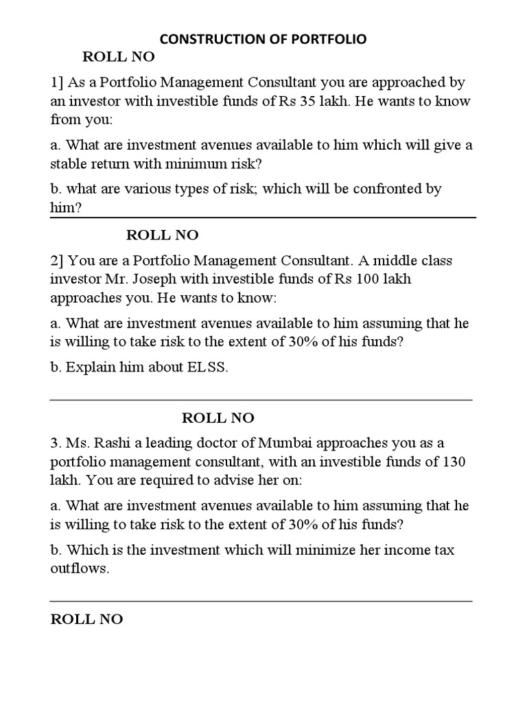(Template) Construction of Portfolio - TEST | PDF | Bonds (Finance ...