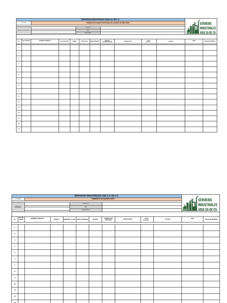 Lista de Epp A Prestamo | PDF