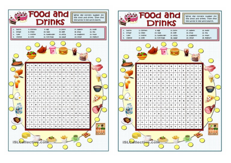 Caça Palavras Food | PDF