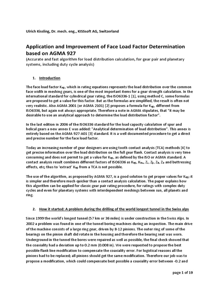 Face Load Factor Analysis in Gears | PDF | Gear | Bending