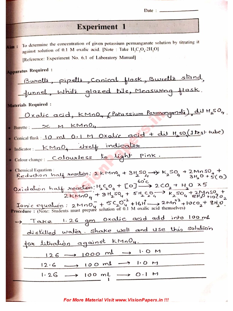 12th Chemistry Journal V2 - Eng (VisionPapers - In) | PDF