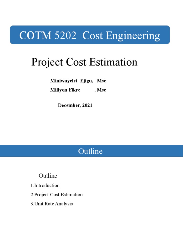 Project Cost Estimation Pdf Specification Technical Standard