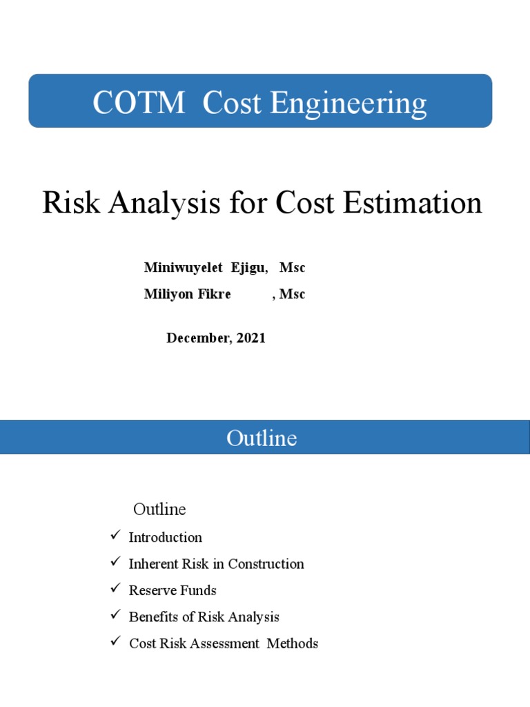 Risk Analysis For Cost Estimation | PDF | Risk | Uncertainty