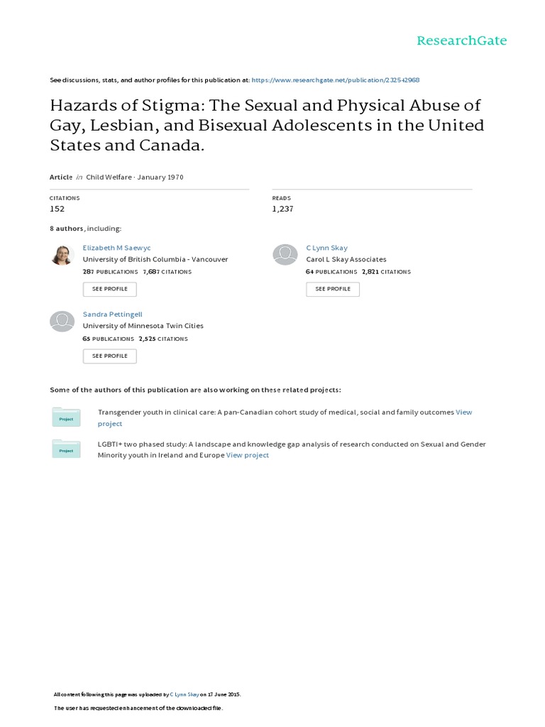 Hazards of Stigma The Sexual and Physical Abuse of | PDF | Adolescence | Bisexuality