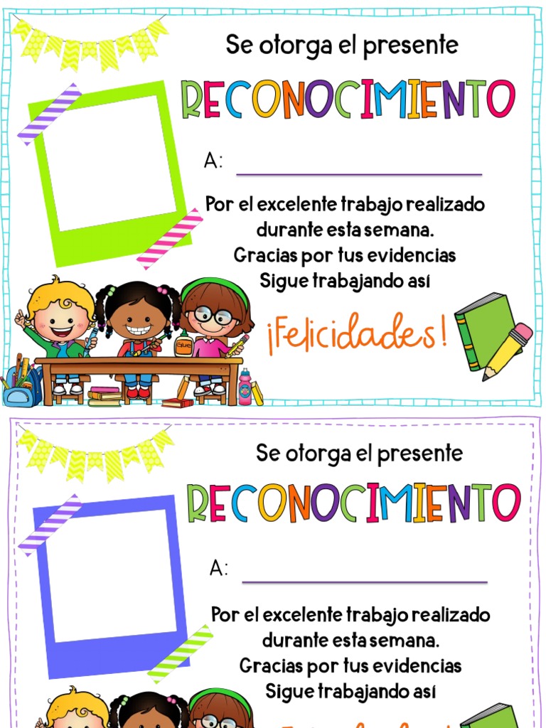Reconocimientos Regalo My Classroom Foto Editable | PDF