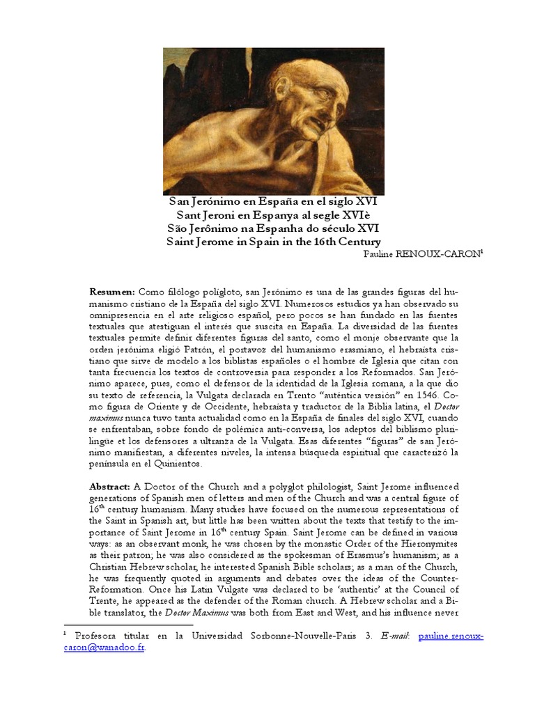 San Jeronimo en Espana en El Siglo XVI | PDF | Jerome | Biblia