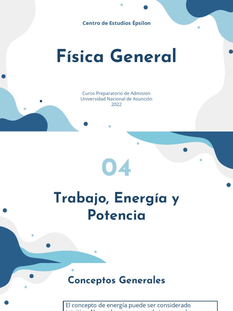 Trabajo, Energía y Potencia en Física | PDF | Fuerza | Energía potencial