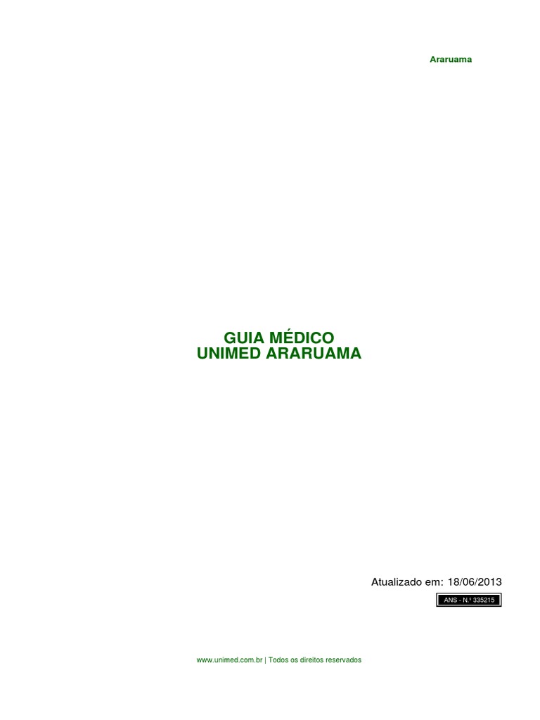 Guia Medico - Unimed Araruama | PDF | Remédio | Sistema de saúde Guia Medico - Unimed Araruama | PDF | Remédio | Sistema de saúde